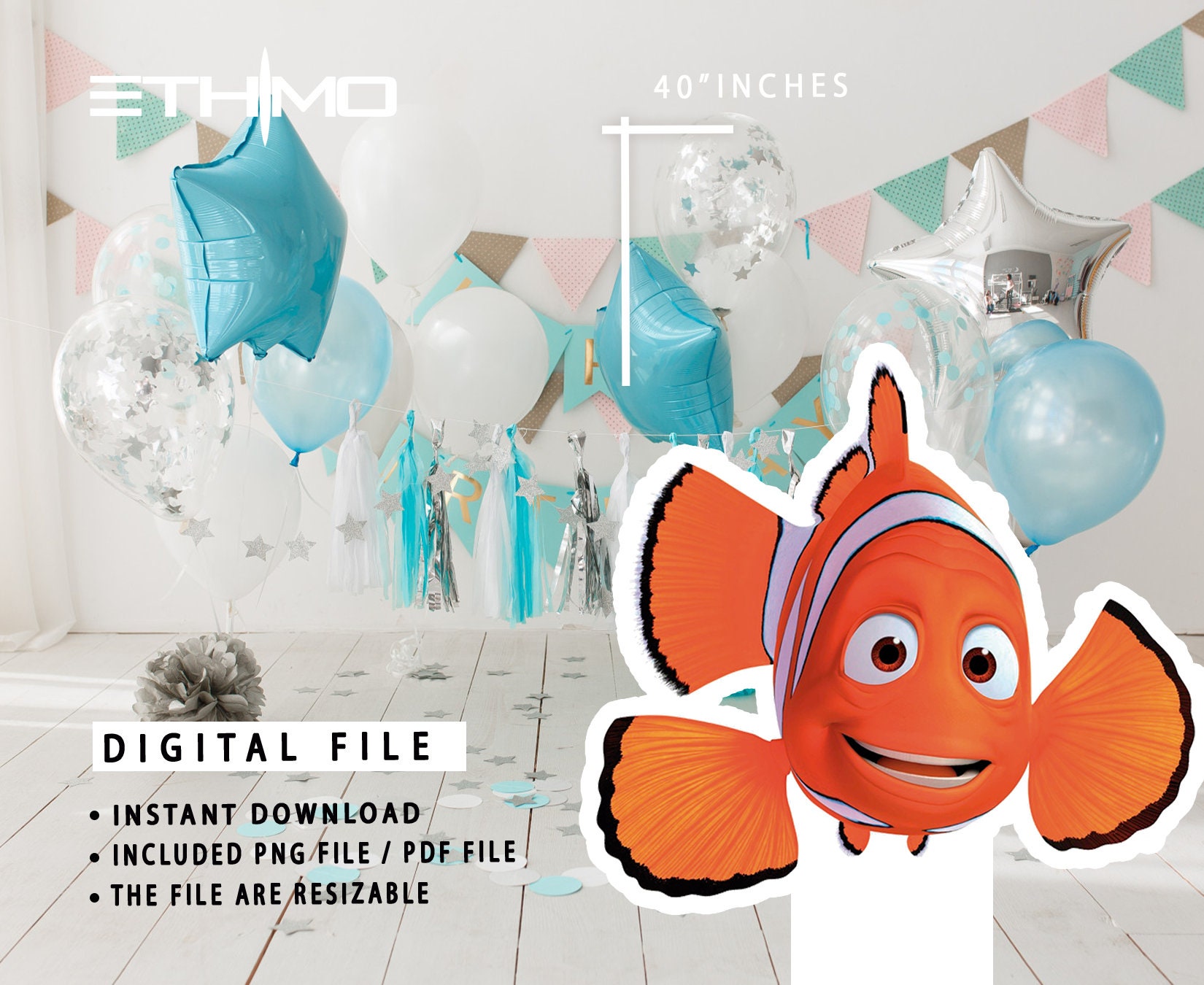 Nemo Dori Cutout, Big Decor, Party Decorations, Birthday Prop, Yard ...