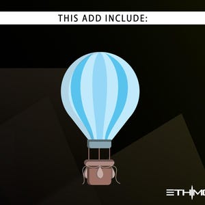 Hot AIR Balloon Cutout, Backdrop Decor, Blue Air Balloon Party ...
