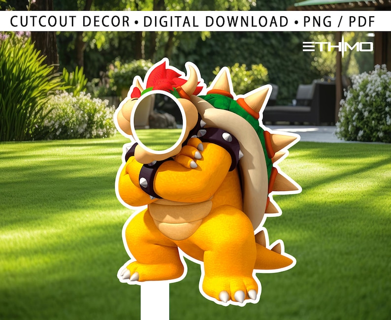 Bowser Frame Cutout - Bowser Selfie - Big Decor- CUOTUT SELFIE Party ...