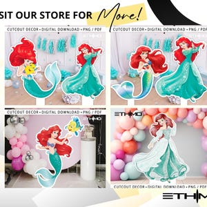 Ariel Cutout, Ariel Cutout Decor, Ariel Party Decoration Theme Baby ...