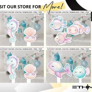 Ocean Cutout, Sea Animals Big Decor, Party Decorations, Birthday Prop ...