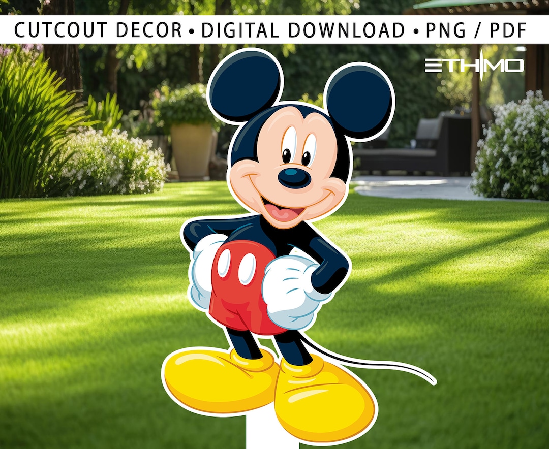 Mickey and Minnie Cutout, Cute Cutout Decor, Mickey Party Decoration ...