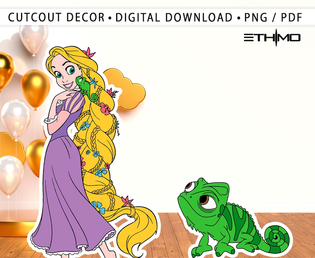 Rapunzel Cutout, Rapunzel Big Decor, Rapunzel Party Decoration Theme ...