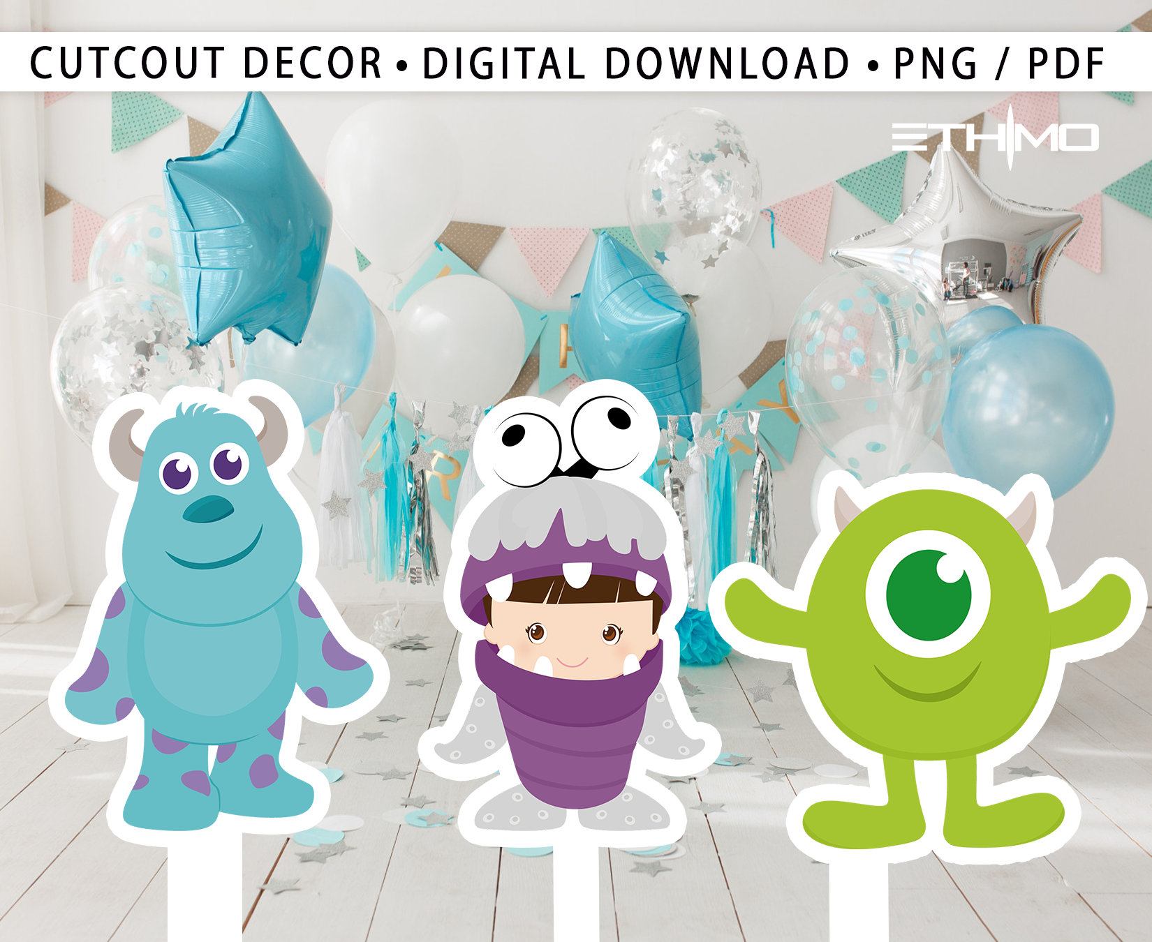 Monsters Inc Theme Cutout, Monsters Inc Cutout Party Decoration Theme ...