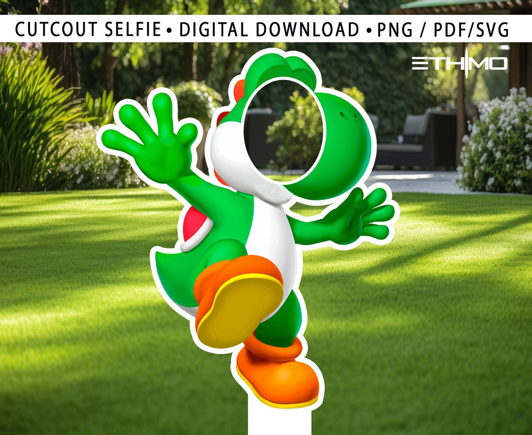 Yoshi Frame Cutout, Yoshi Big Decor Selfie , Mario Party Decoration ...