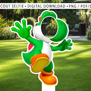 Yoshi Frame Cutout, Yoshi Big Decor Selfie , Mario Party Decoration ...