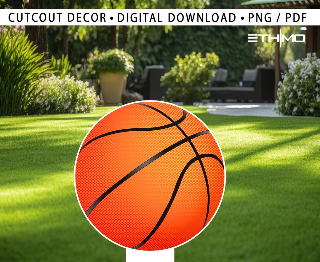Ball Basket Cutout ,ball Basketcenterpiece Cutout Decor Printable, Ball ...