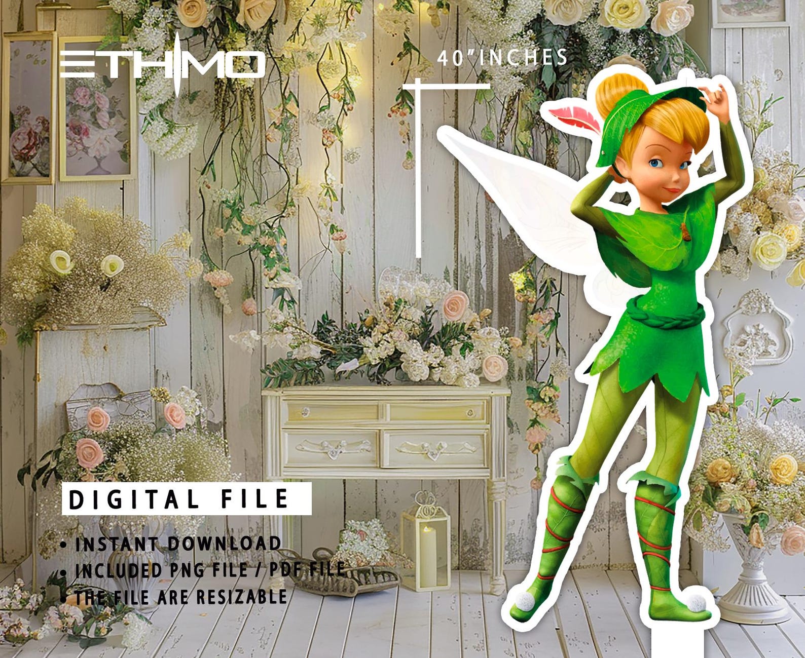 BIG DECOR PRINCESS Tinker Bell Fairy Cutout, Fairy Decor, Party ...