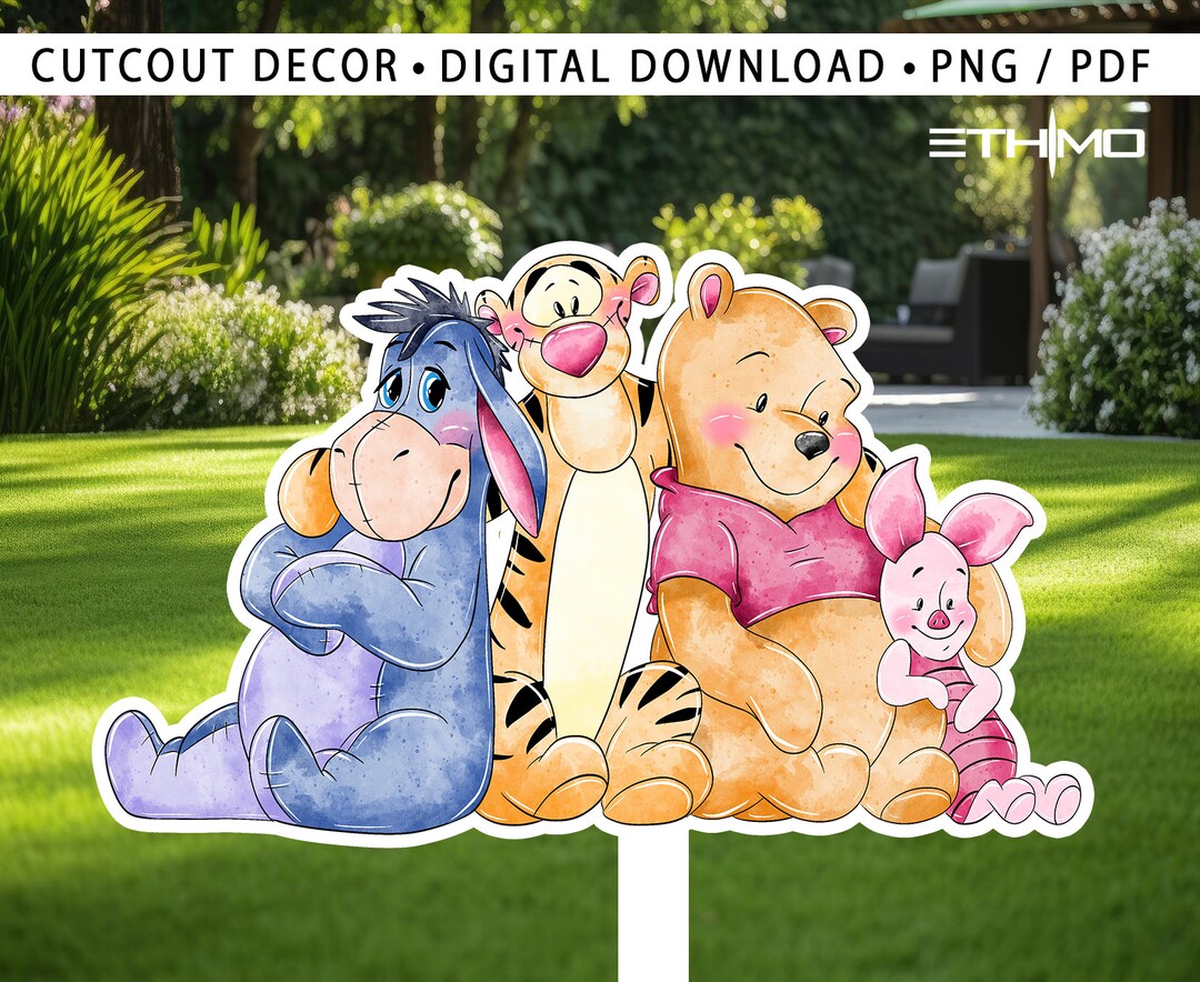 Winnie Pooh Cutout, Friends Cutout Decor Winnie the Pooh, Party ...