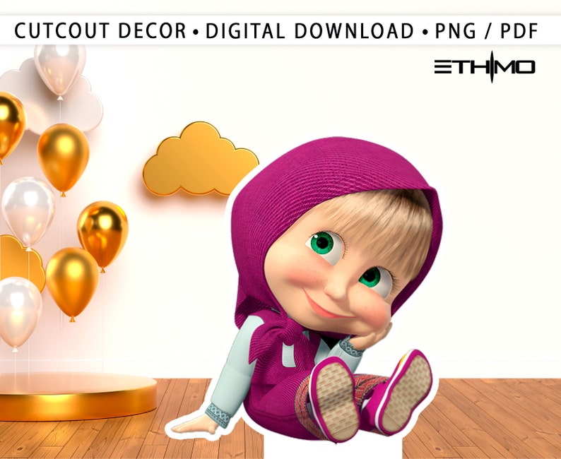 Masha Big Decor Groovy Cutout, Cutout Decor, Decoration Masha Theme ...