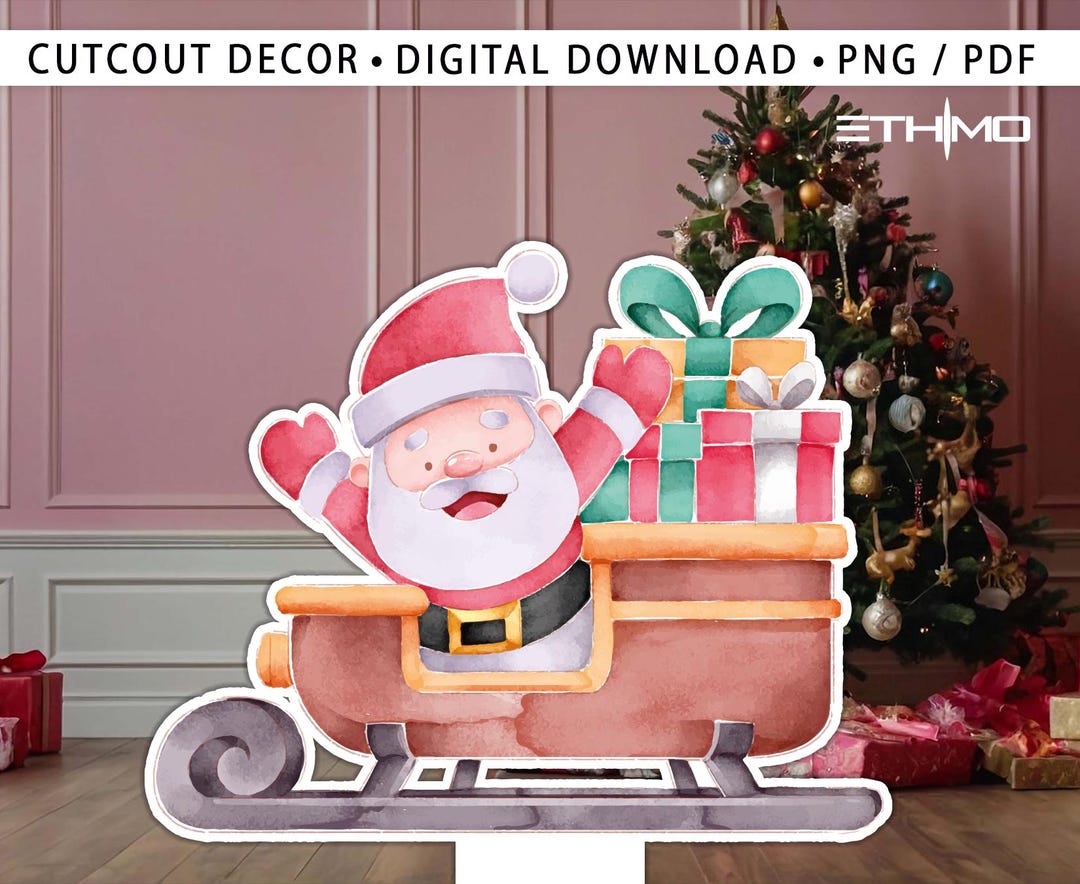 CUTOUT Santa Christmas Prop Cutout Christmas Decorations Christmas ...