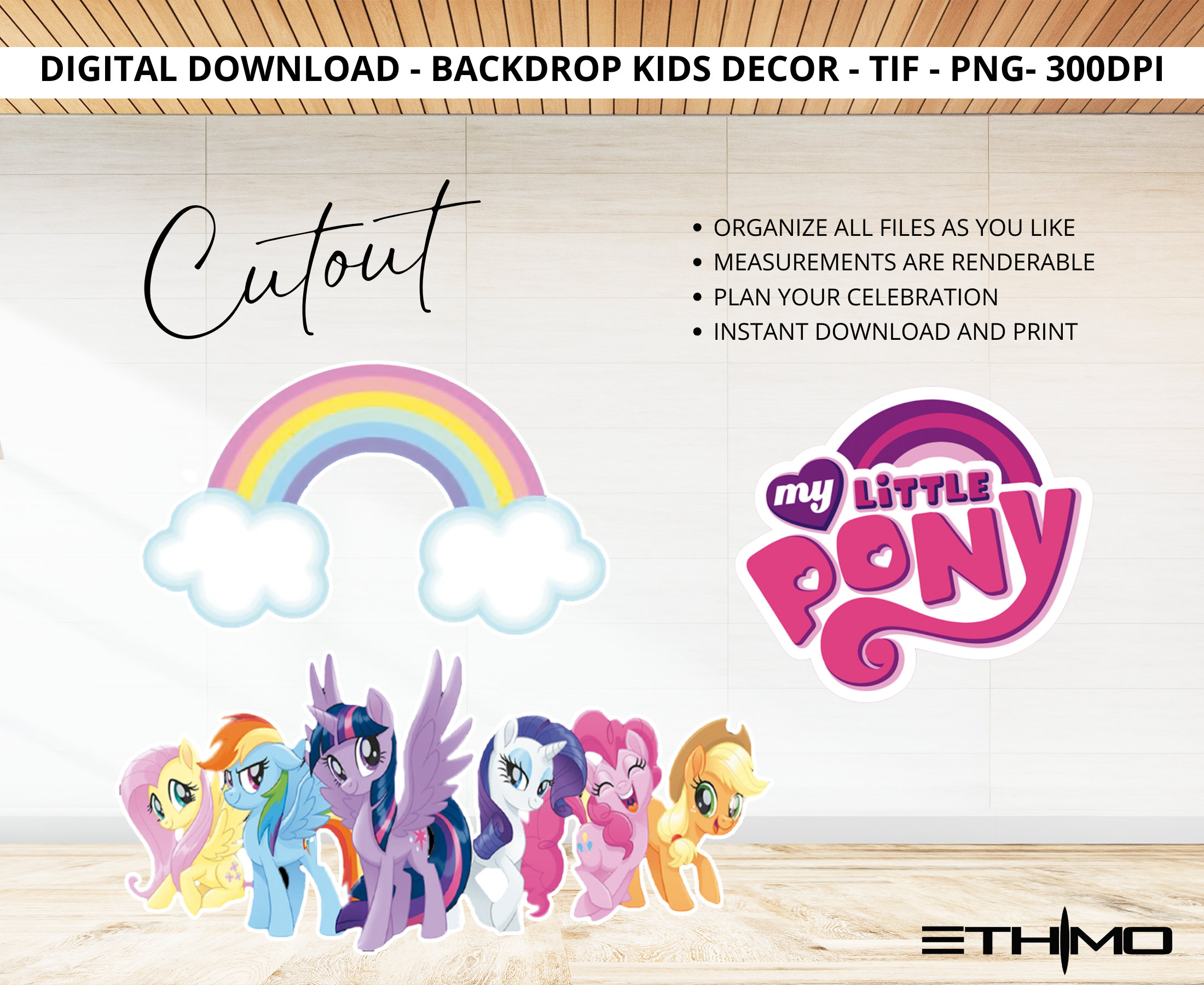 My Little Pony BACKDROP Bundle Template Party Decor Business Backdrop ...