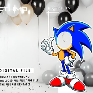 Sonic Character Cardboard Cutout Selfie Frame - Sonic Party Decorations ...