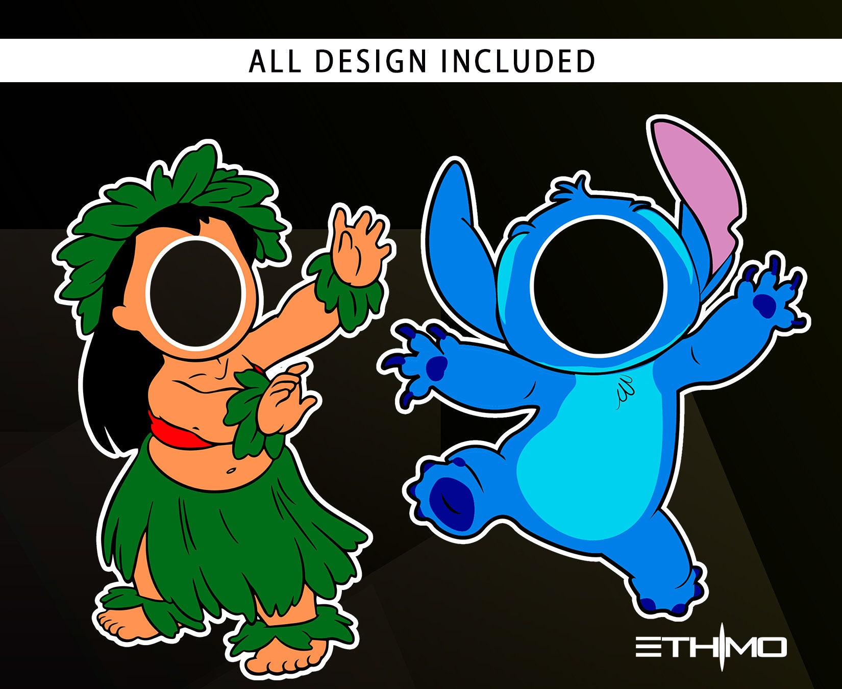 Lilo and Stitch Character Cardboard Cutouts Selfie Party Decorations ...