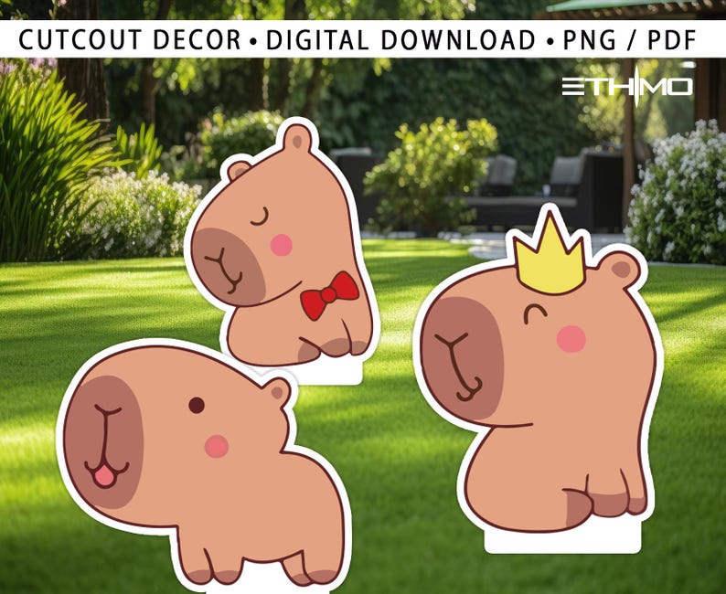 Cute Capybara Cutout - Funny Capybara Clipart Bundle - Set Kawaii ...