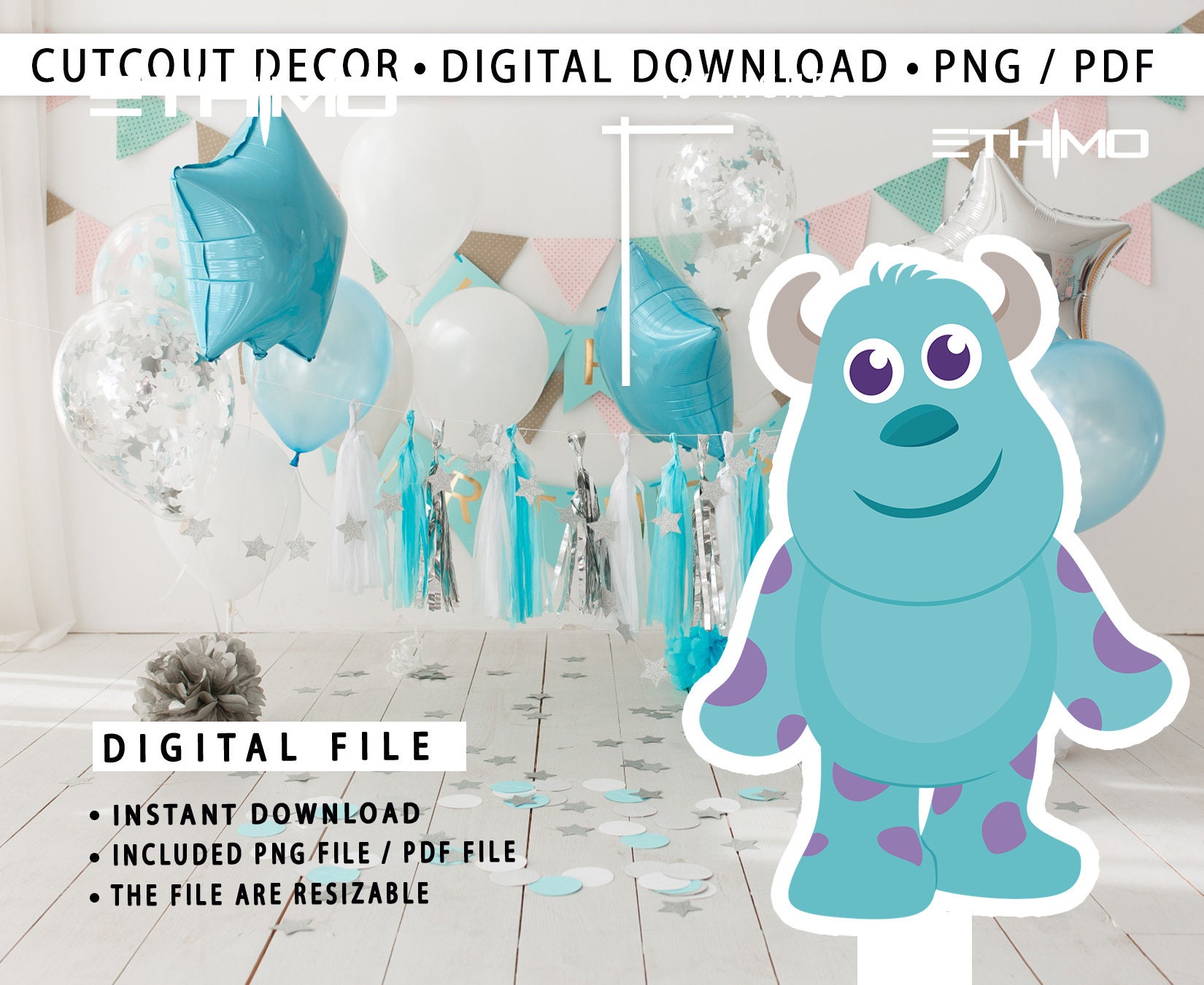 Monsters Inc Theme Cutout, Monsters Inc Cutout Party Decoration Theme ...