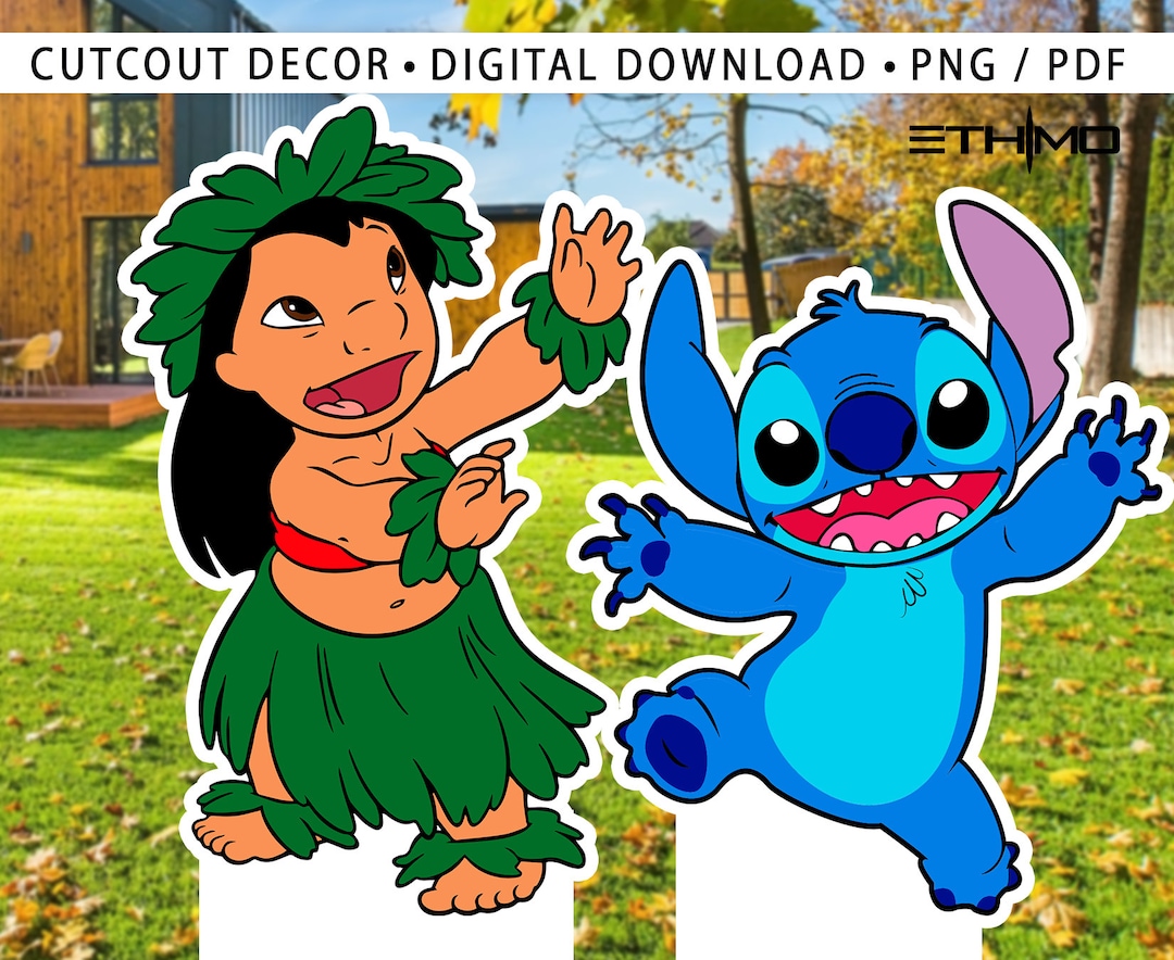 Lilo and Stitch Cutout, Lilo and Stitch Big Decor, Party Decoration ...