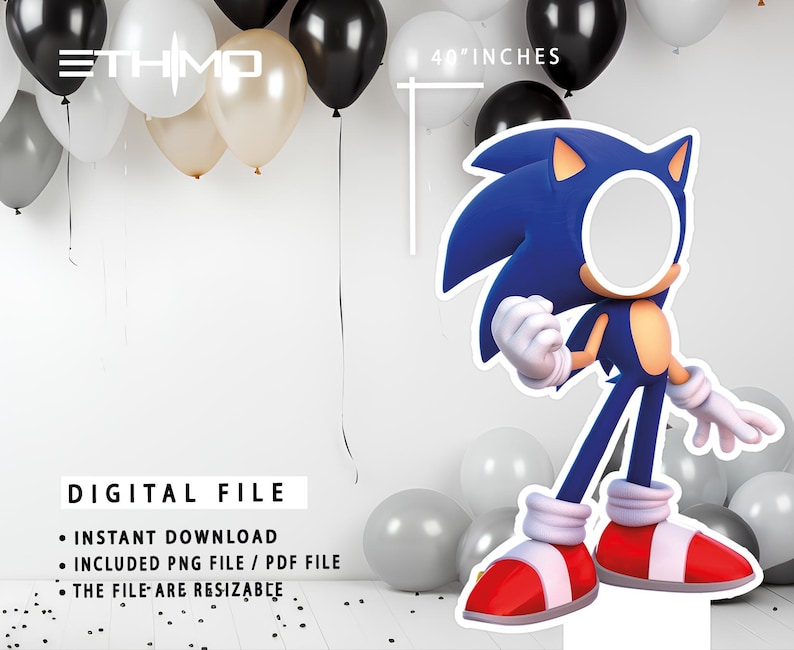Sonic Character Cardboard Frame Cutouts - Selfie Sonic - Sonic Birthday ...