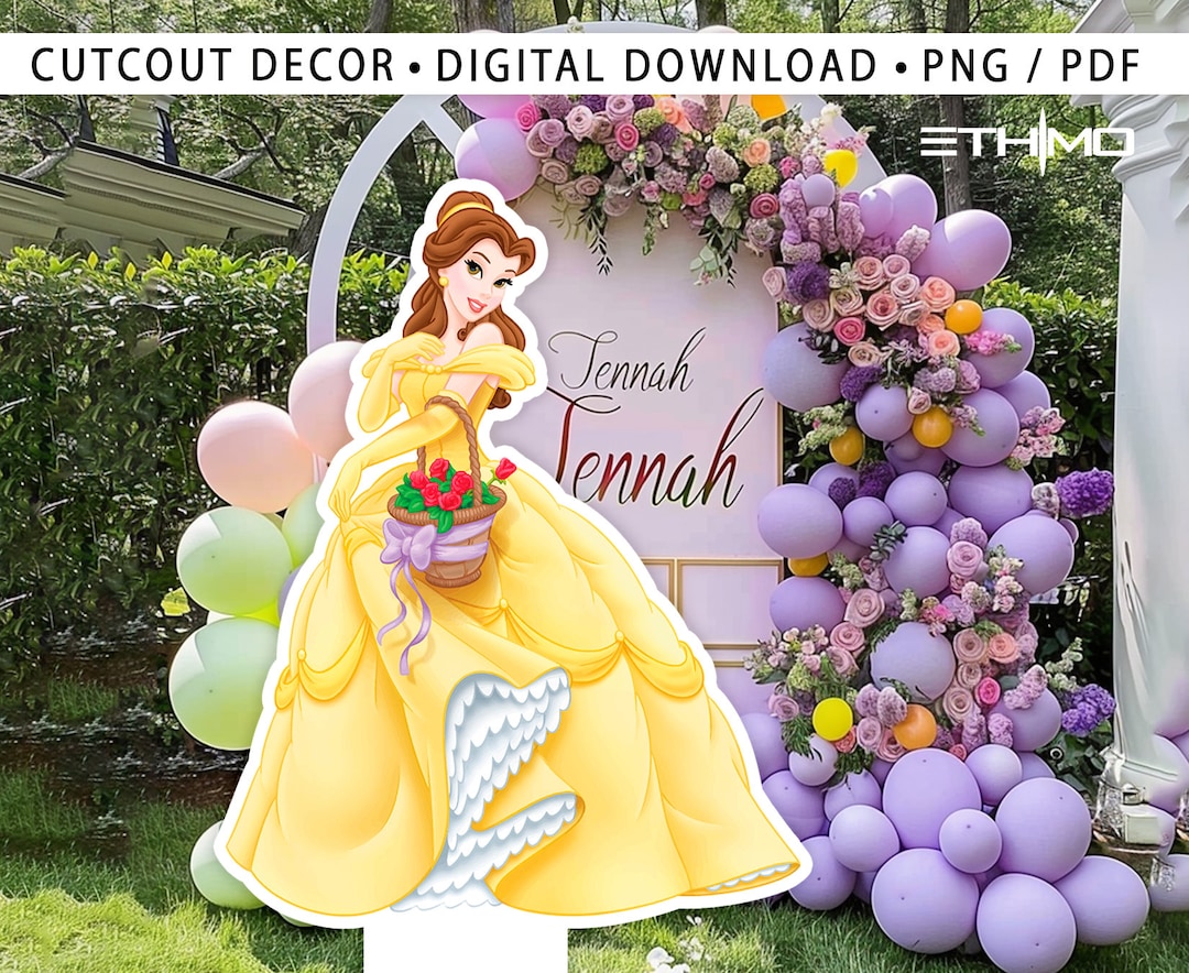 Belle Cutout, Disney Princess Cutout Decor, Belle Party Decoration ...
