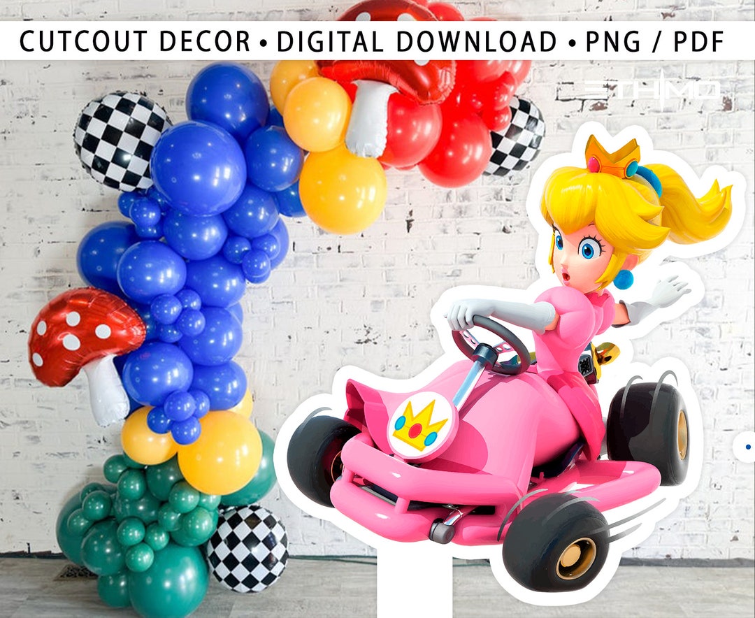 BIG DECOR Mario Decor Backdrops, Princess Peachcenterpiece Cutout Decor ...