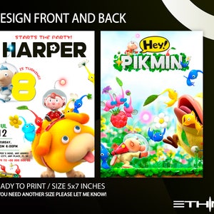 Pikmin Birthday Invitation, Pikmin Party Invite, Digital Invitation ...