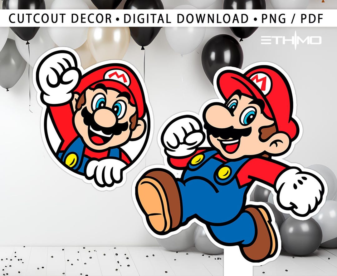 BIG DECOR Mario Decor Backdrops, Prop Mario Centerpiece Cutout Decor ...