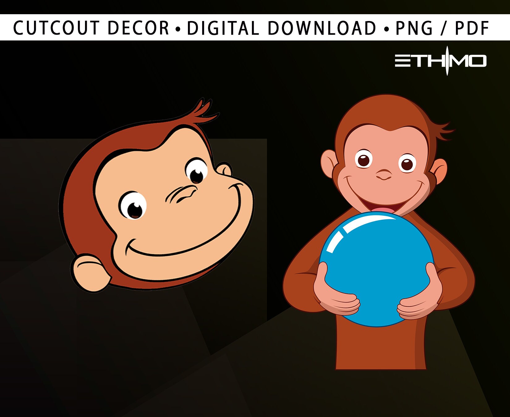 Curious George Cutout, Curious George Cutout Decor, Curious George ...
