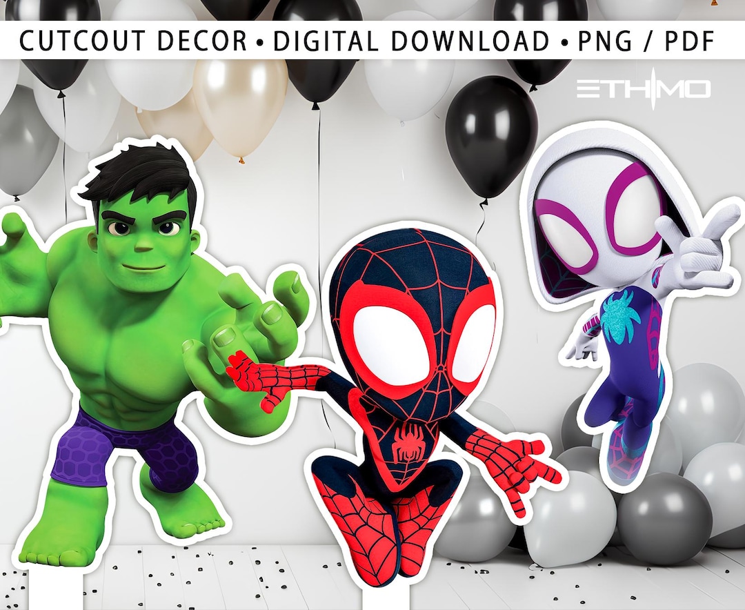 Spidey and His Friends Cutout, Big Decor, Party Decorations, Birthday ...