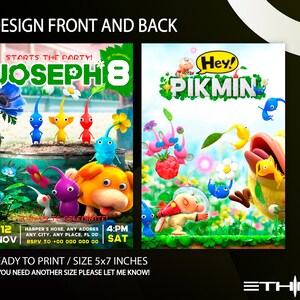 Pikmin Birthday Invitation, Pikmin Party Invite, Digital Invitation ...