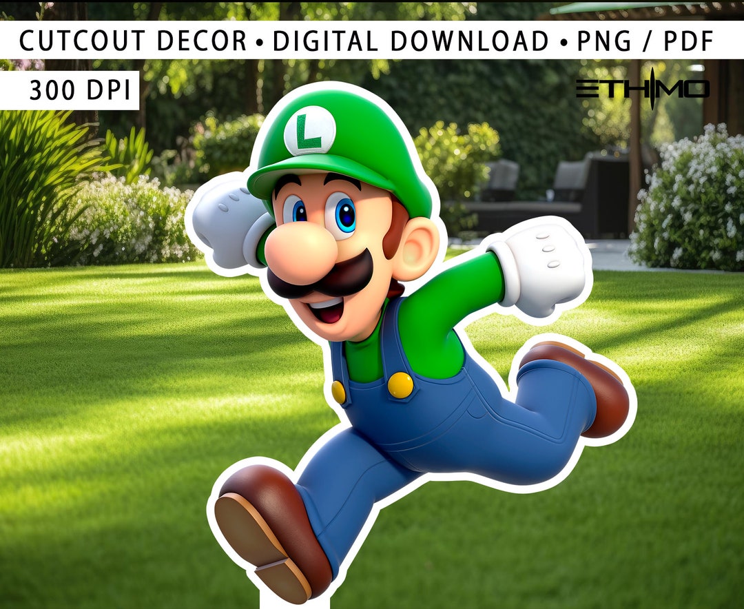 Luigi Decor Backdrops, Luigi Centerpiece Cutout Decor Printable, Luigi ...
