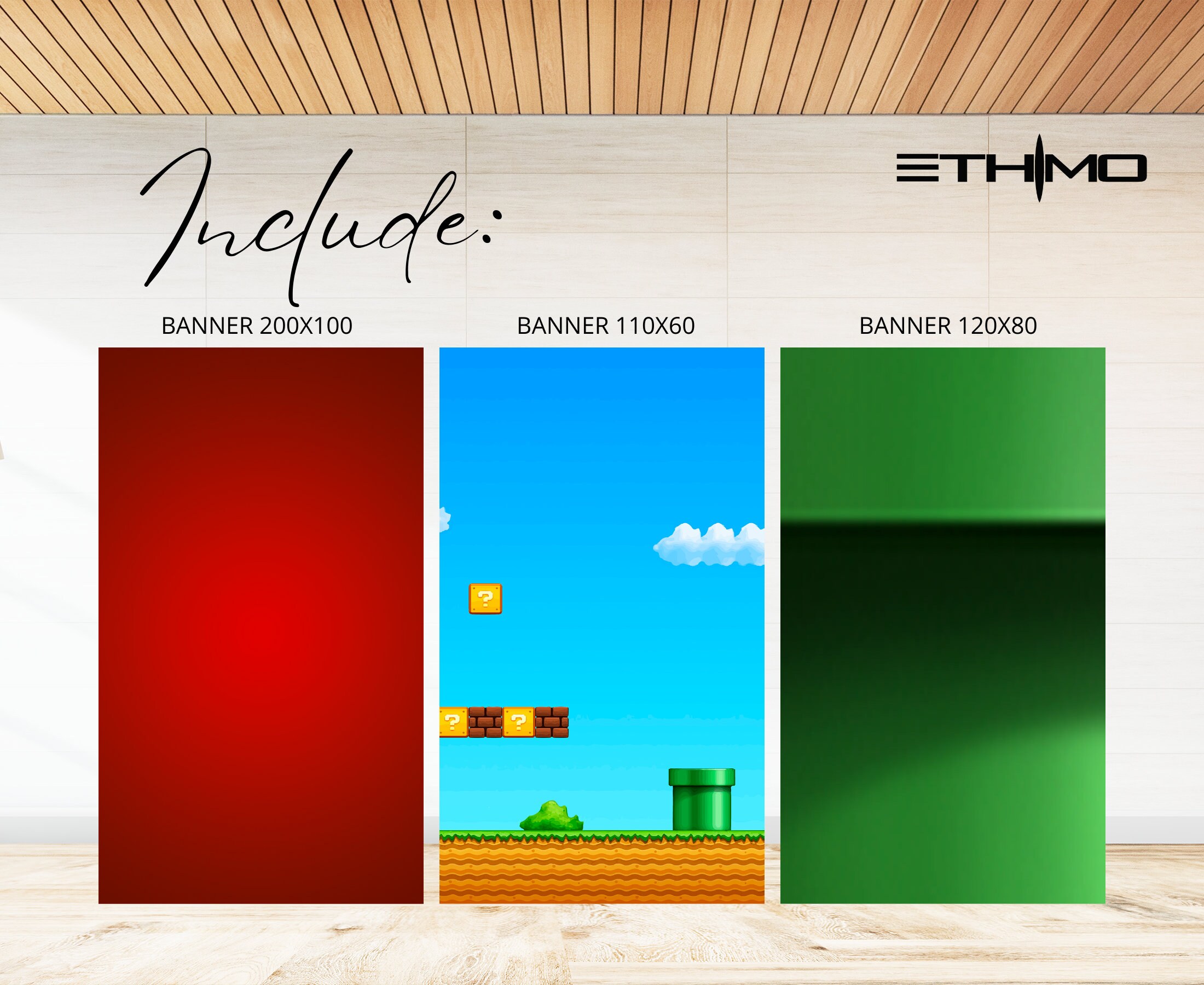 Super Mario BACKDROP Bundle Template Party Decor Business Backdrop Big ...