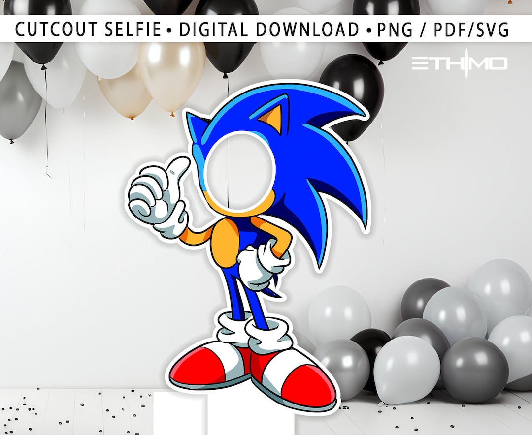 Sonic Character Cardboard Cutout Selfie Frame - Sonic Party Decorations ...