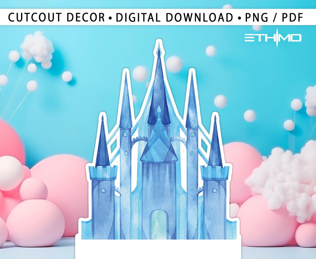 CASTLE BIG DECOR Cutout Princess Birthday Party Froz Castle Princess ...
