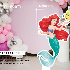Ariel Cutout, Mermaid Big Decor, Party Decorations, Birthday Prop, Yard ...