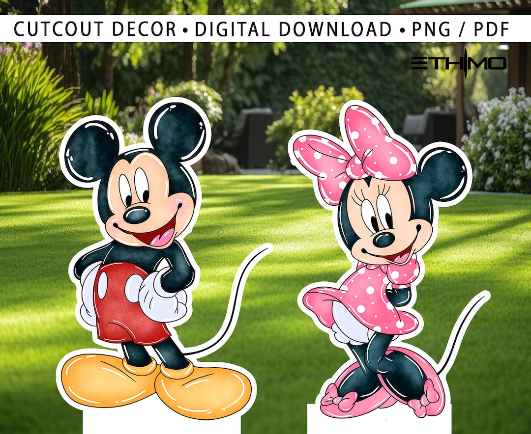 Mickey and Minnie Cutout, Cute Mickey Cutout Decor, Mickey Party ...