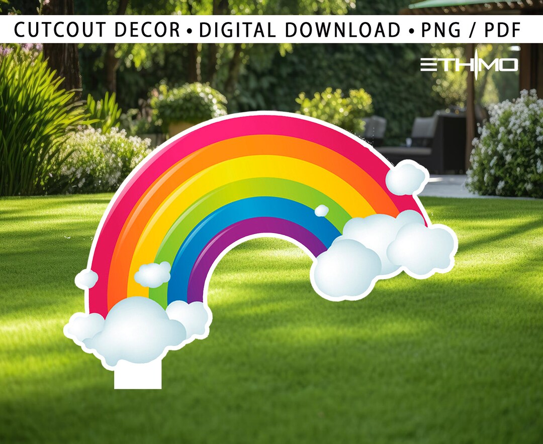 Rainbow Cardboard Cutouts - Rainbow Party Decorations - Take Your Party ...
