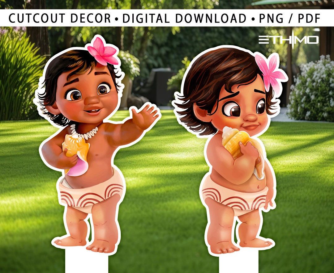 Baby Moana Cutout, Baby Moana Cutout Decor, Moana Party Decoration ...