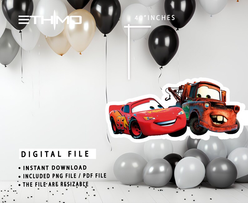 Cars Cutout, Cars Movie Big Decor, Cars Party Decoration Theme Baby ...