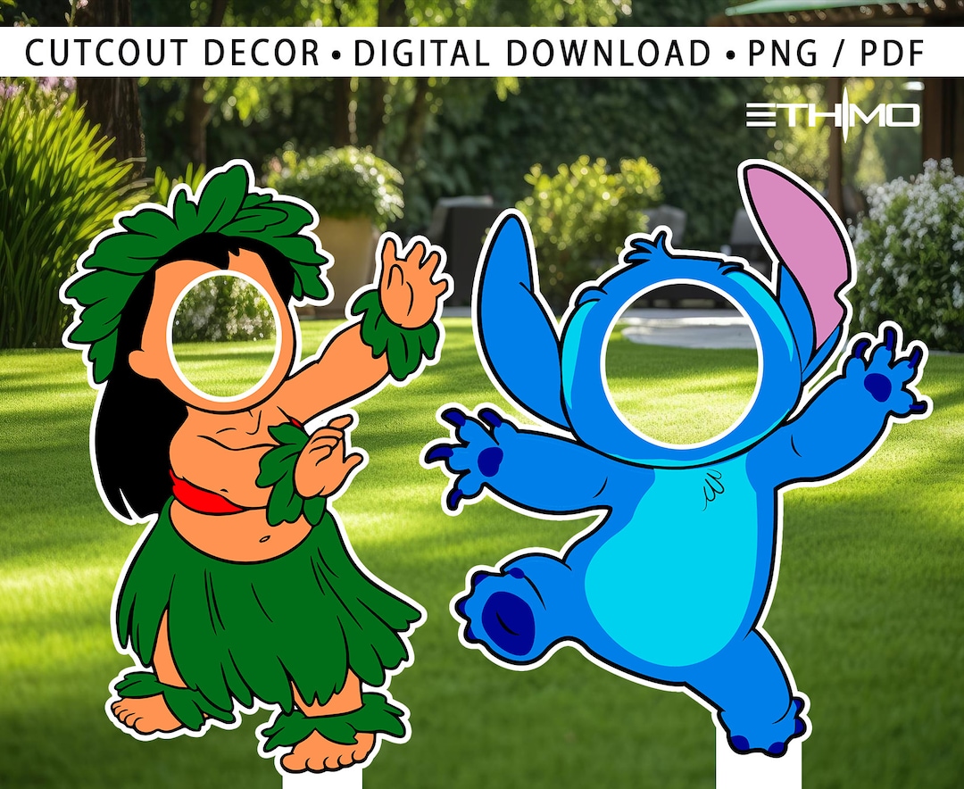 Lilo and Stitch Character Cardboard Cutouts Selfie - Party Decorations ...