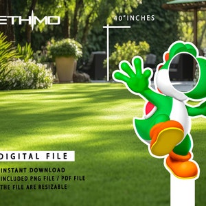 Yoshi Frame Cutout, Yoshi Big Decor Selfie , Mario Party Decoration ...