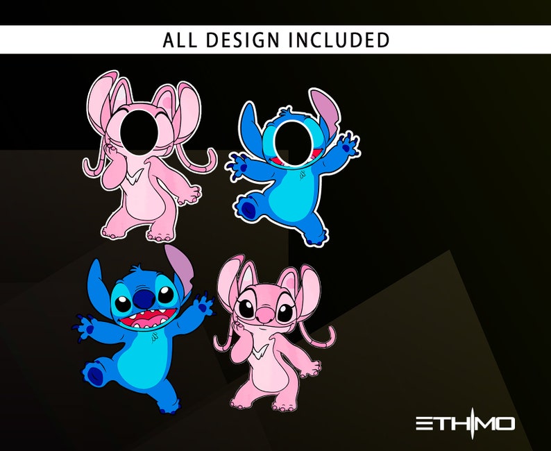 Stitch and Angel Cutout Selfie , Stitch Big Decor, Party Decoration ...