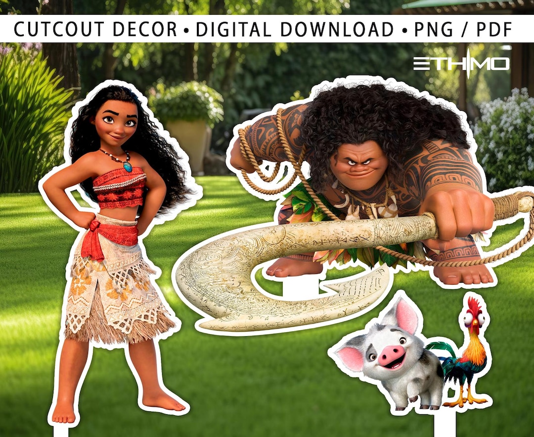 Moana Cutout, Moana Cutout Decor, Moana Party Decoration, Moana Theme ...