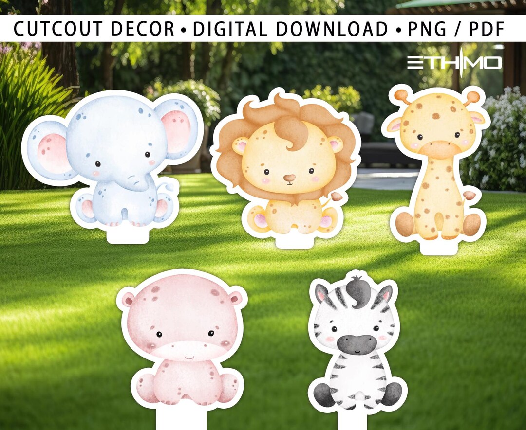 Jungle Animals Big Decor Bundle, Safari Animal Birthday Decor, Safari ...
