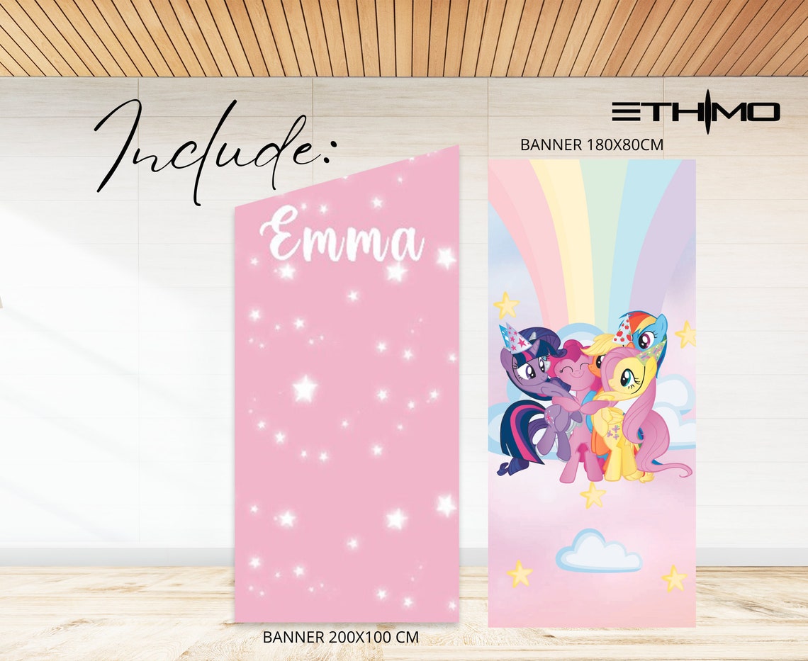 My Little Pony BACKDROP Bundle Template Party Decor Business Backdrop ...