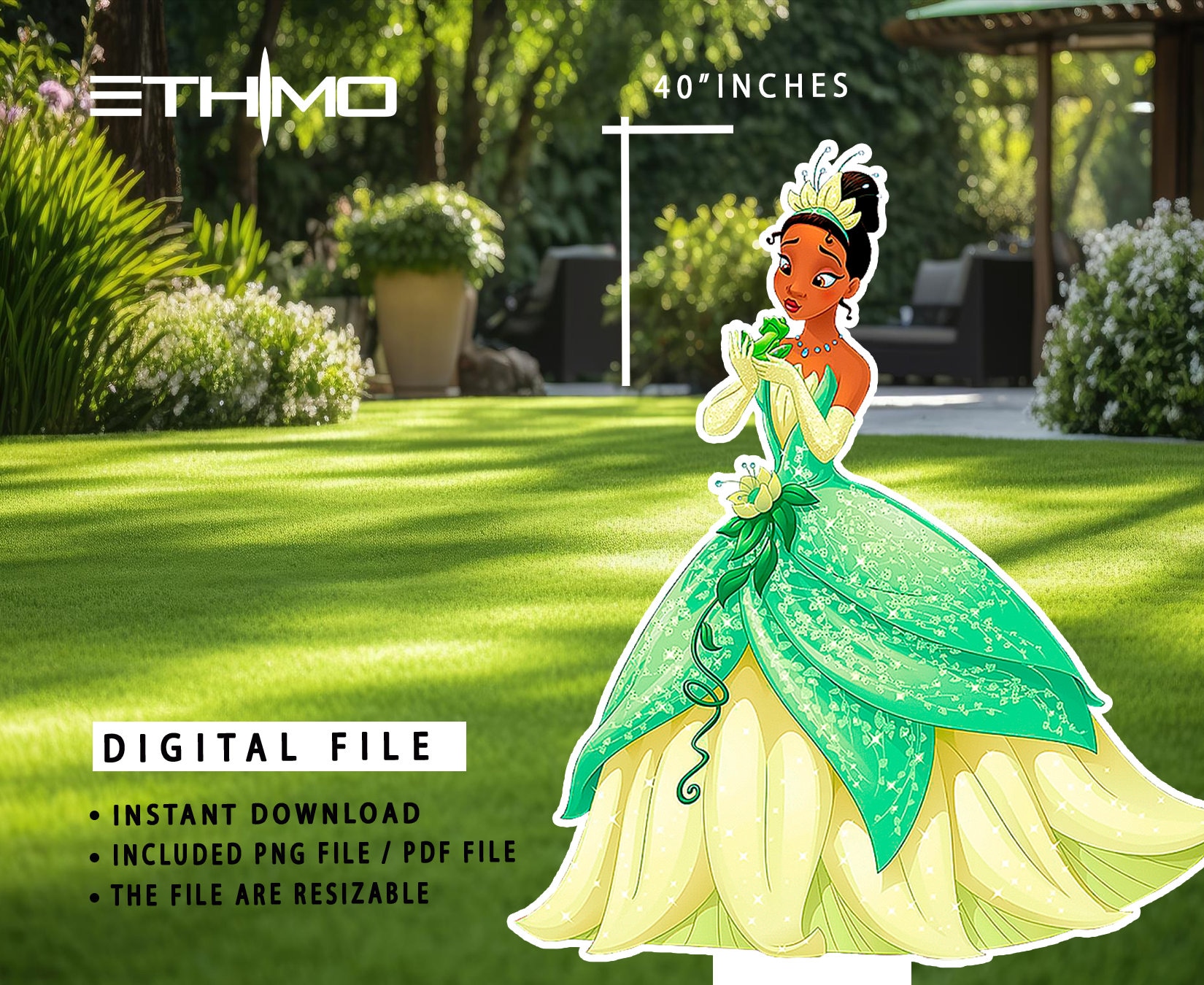 The Princess and the Frog Cutout, Tiana Princess Big Decor, Tiana Party ...