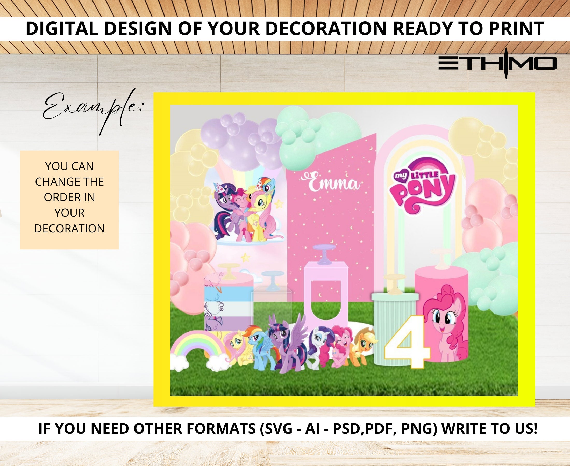 My Little Pony BACKDROP Bundle Template Party Decor Business Backdrop ...