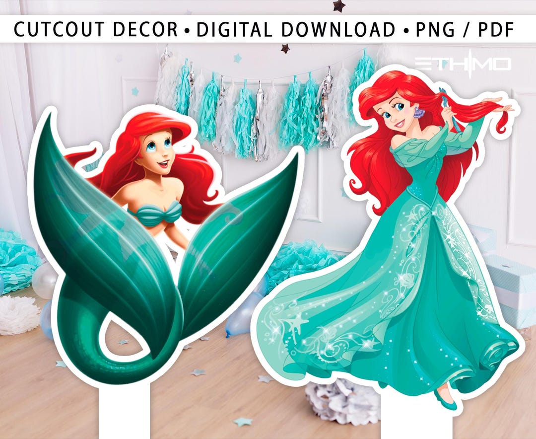 Ariel Cutout, Ariel Cutout Decor, Ariel Party Decoration Theme Baby ...