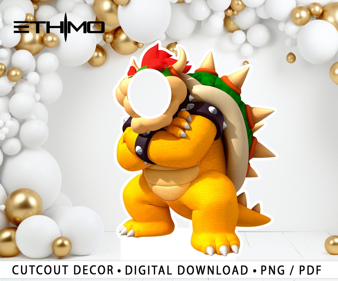 Bowser Cutout Selfie, Super Mario Frame Decor, Bowser Party Decoration ...