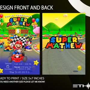 Mario Kart Birthday Boy Invite | Mario Birthday Invitation | Mario ...