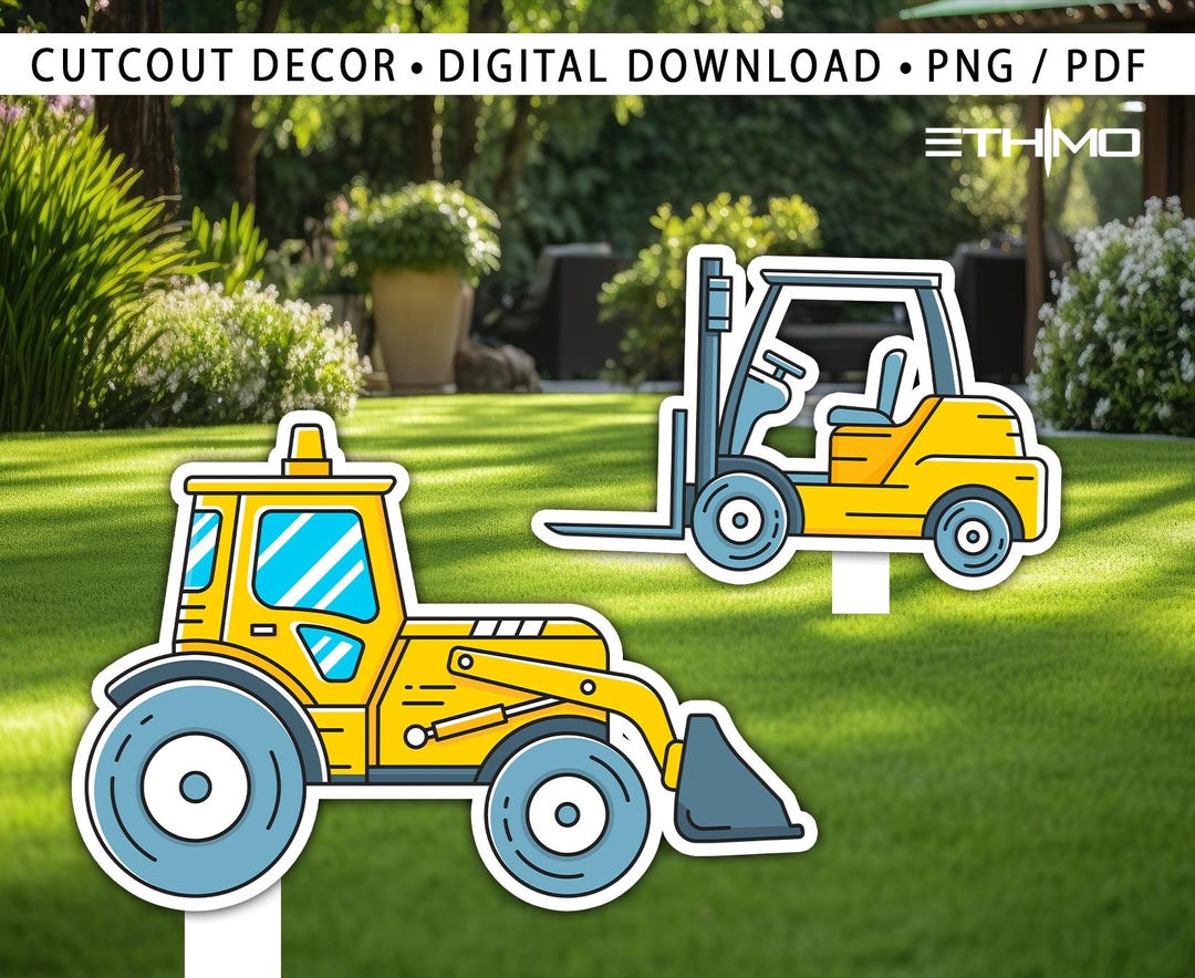 BIG DECOR Truck Construction - Cutout Construction Birthday Cutout ...